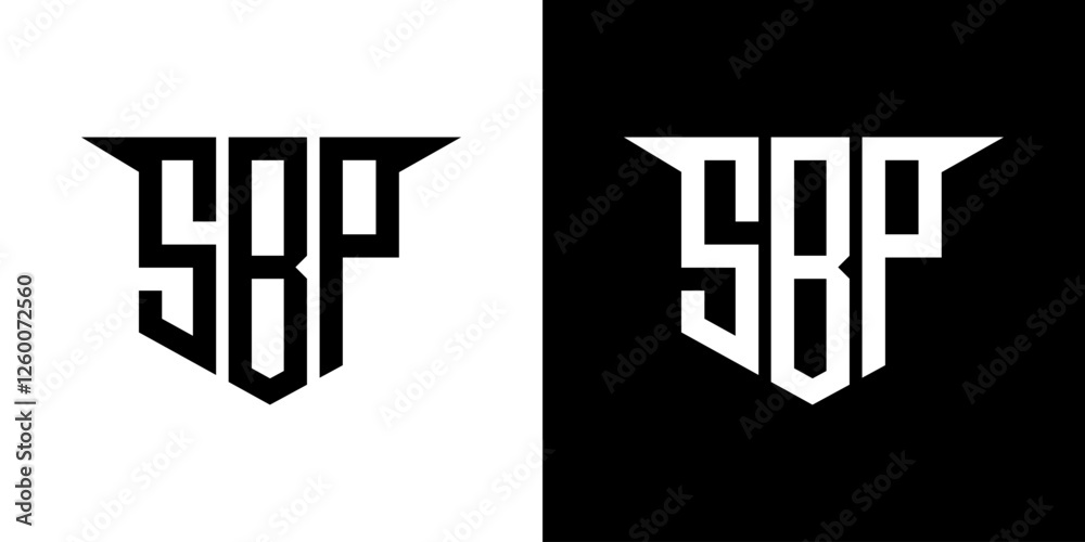SBP letter logo design with white background in illustrator, vector ...