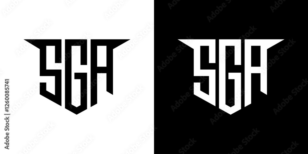 SGA letter logo design with white background in illustrator, vector ...