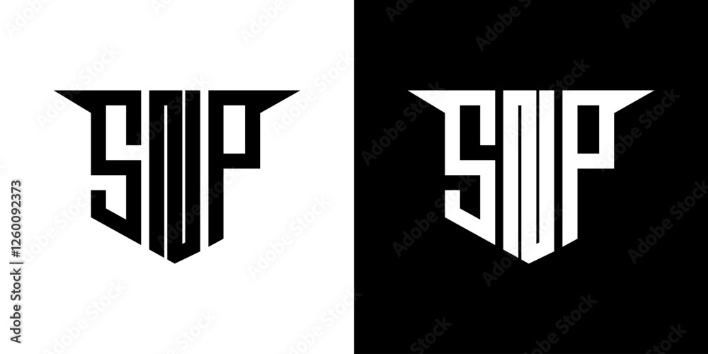 SNP letter logo design with white background in illustrator, vector ...
