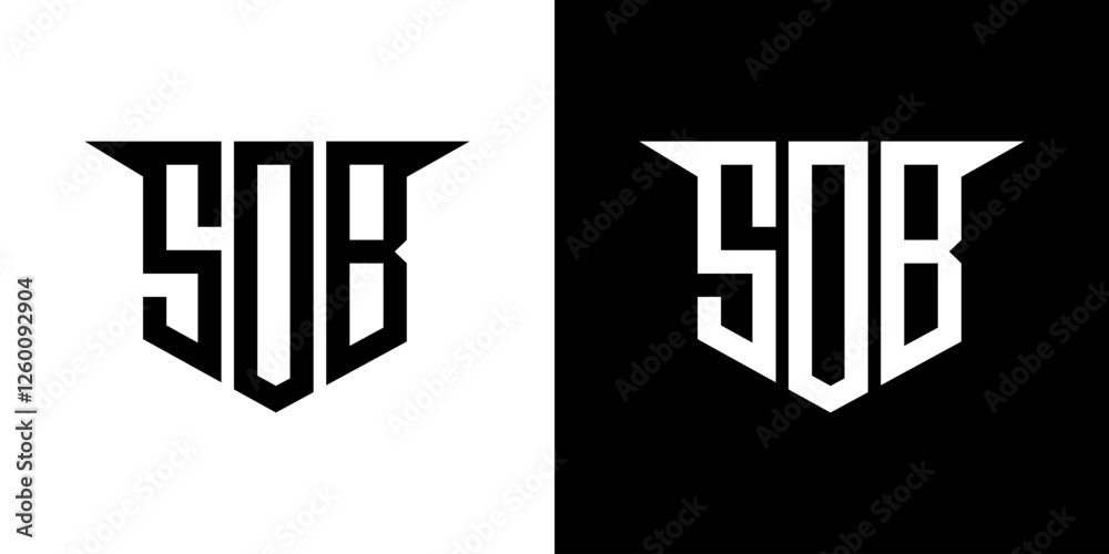 SOB letter logo design with white background in illustrator, vector ...