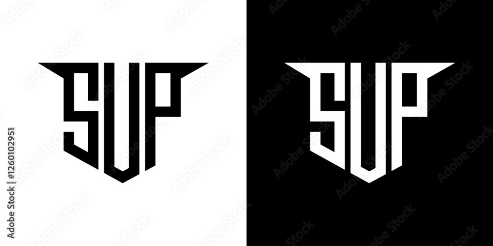 SUP letter logo design with white background in illustrator, vector ...