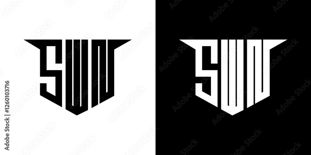 SWN letter logo design with white background in illustrator, vector ...