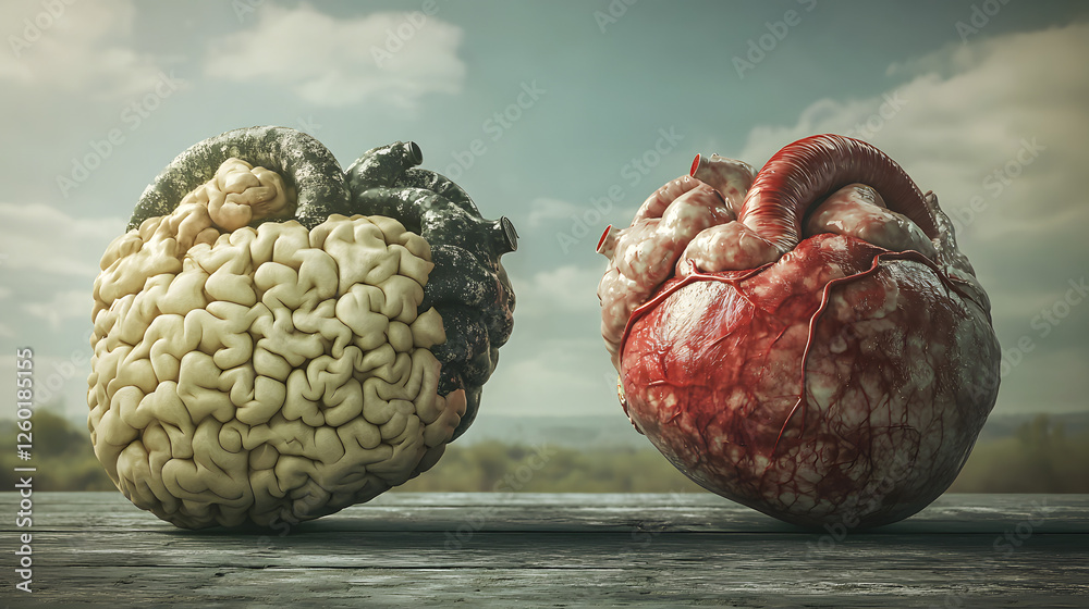 Heart and Mind: A thought-provoking image depicting a human heart and ...