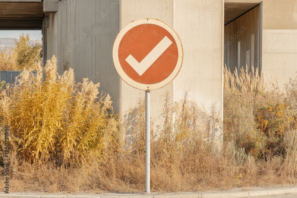 Directional Signs Featuring Checkmark and Cross Symbols in Minimal ...