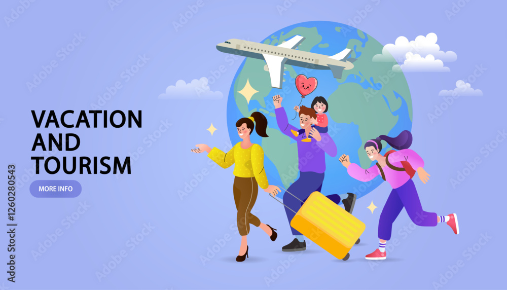 Traveling Around the World. Air Transportation Concept. Travel by ...