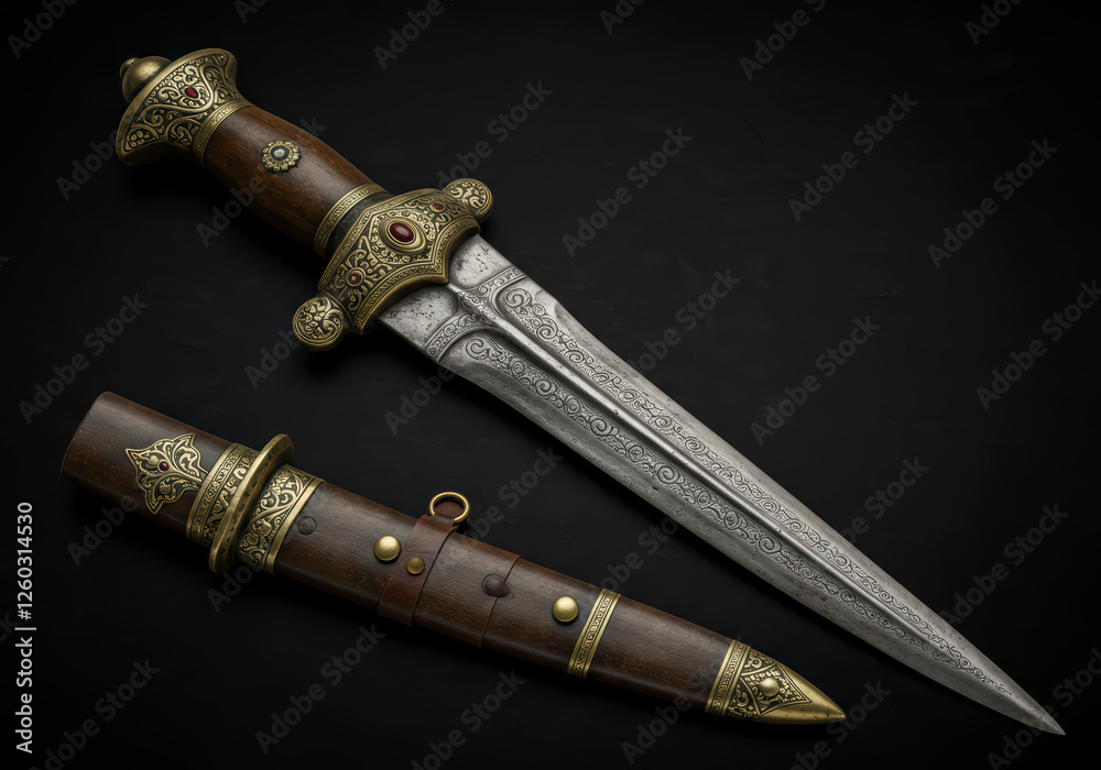 Ornate 17th 18th 19th Century Indian Ceremonial Dagger Reflecting Rich ...