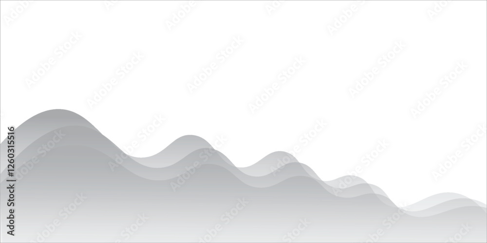 Vector gray line background curve element with white space for text and ...