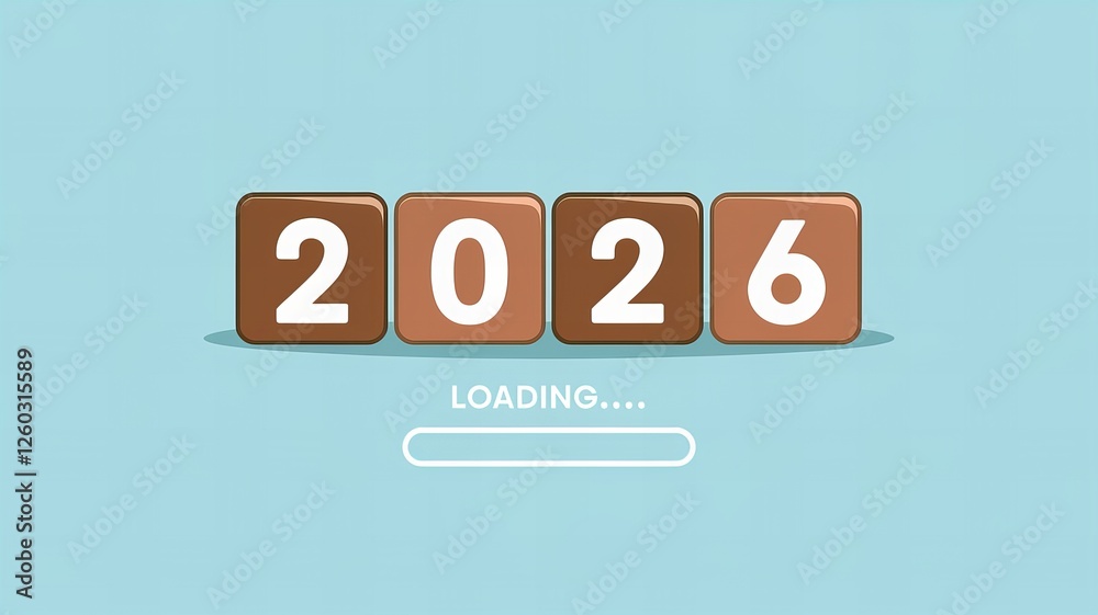 2026 loding, Start new year 2026 setting goal plan, target concept ...