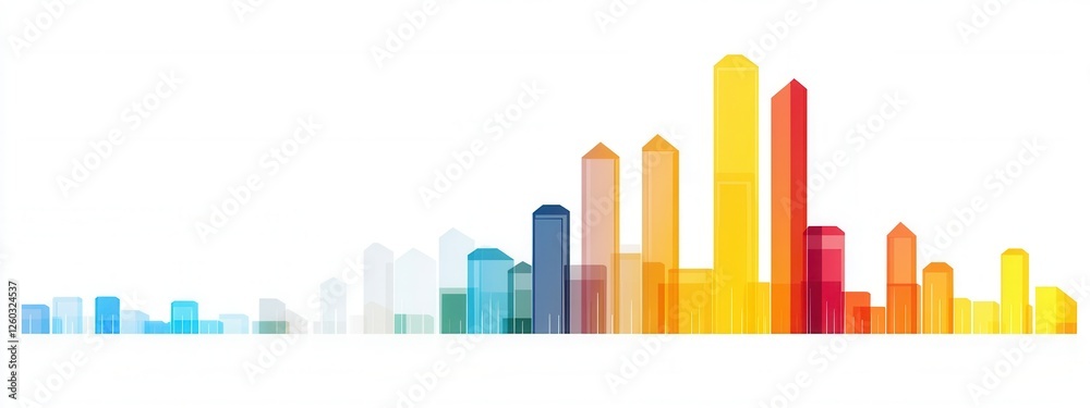 Colorful Chart Display, a vibrant array of editable charts arranged ...