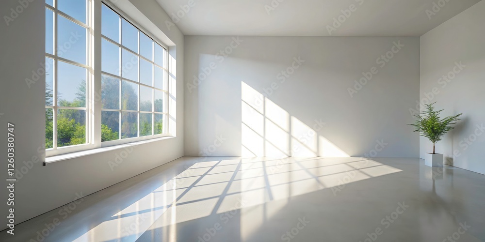 Clean, professional Zoom background: sunlit white wall and floor for ...