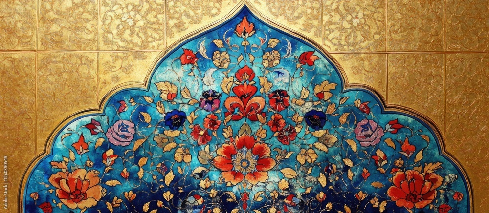 Tezhip traditional Islamic art of illumination featuring vibrant colors ...