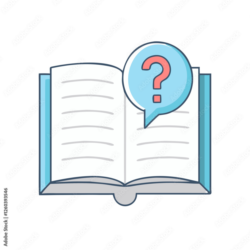 open book with question mark icon, open book with question mark vector ...