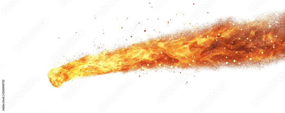 Glowing Ember Falling From a Fire Isolated on Black Background with ...
