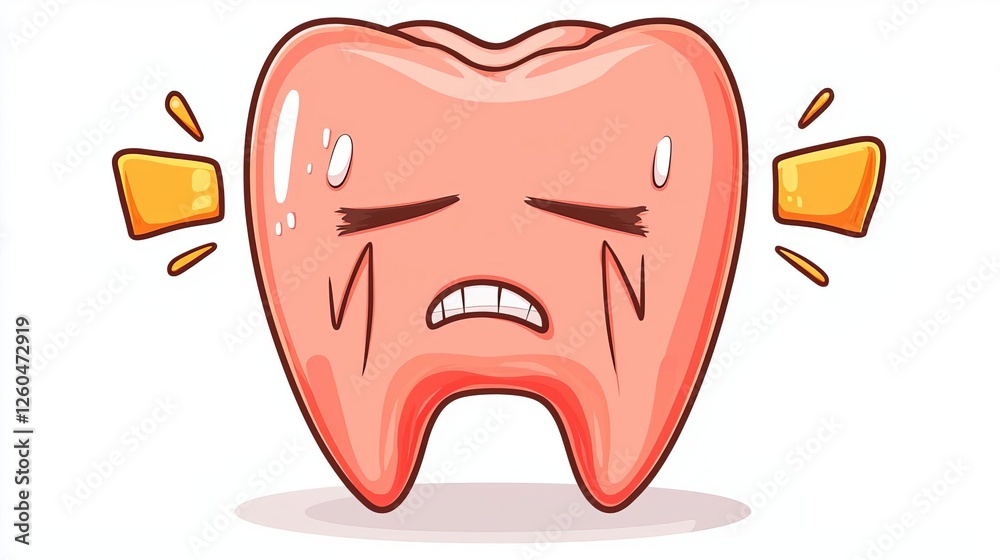 National Toothache Day Cartoon tooth expressing dental pain. Stock ...