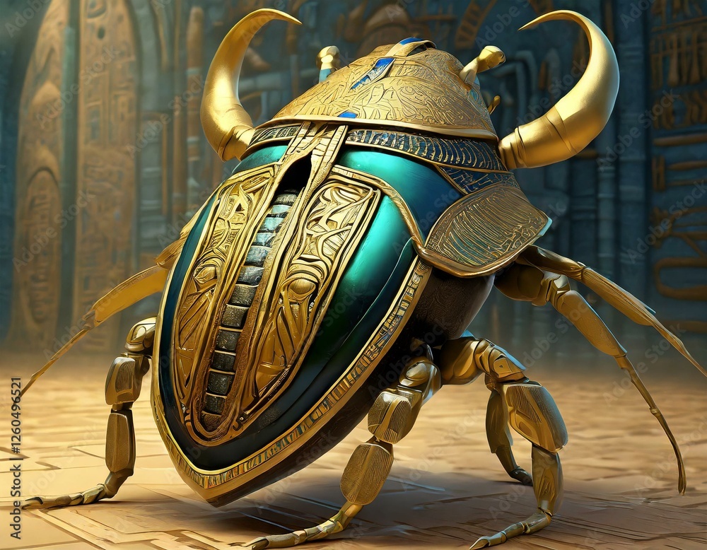 Reproduction of an Egyptian scarab. Scarabs are amulets and impression ...