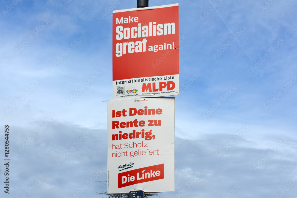 Stock-Foto „Heidelberg, Germany - January 25th 2025: Posters for ...