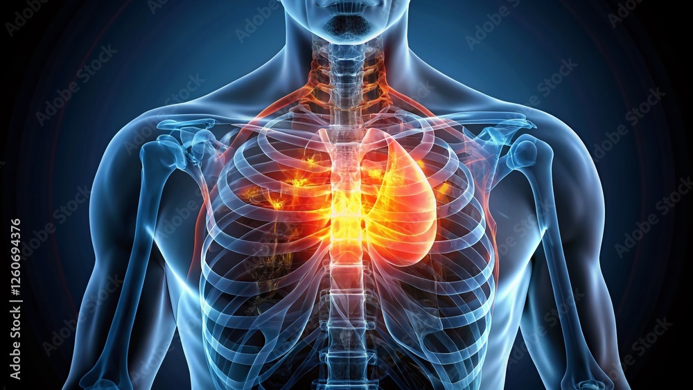 Stock-Illustration „Ultra-Realistic Chest X-Ray: Visualizing Acute ...