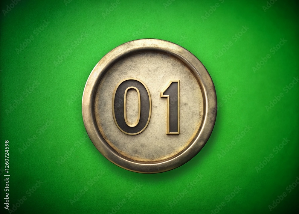 Vintage Style Animated Number 01 Bullet Point Green Screen Loop for ...