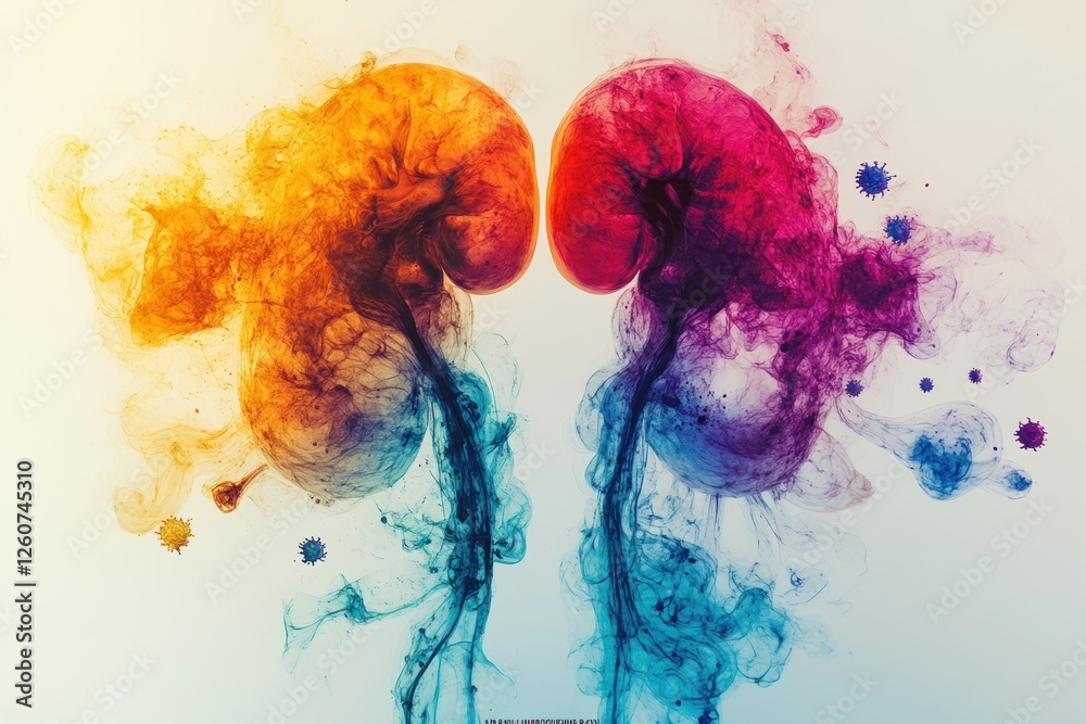 Artistic Interpretation of Human Urinary System Anatomy with E Coli ...