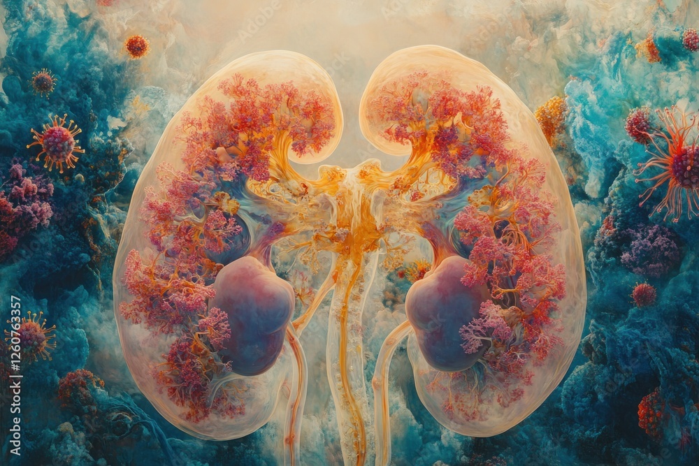 Anatomy of Urinary System Infection Caused by E Coli with Kidneys ...