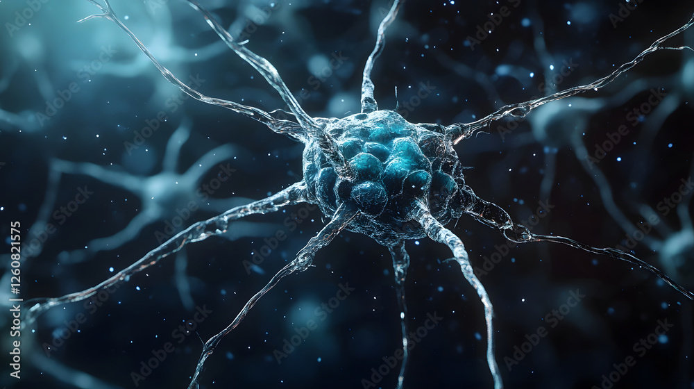 Detailed 3D digital showcasing the intricate structure and function of a neuron cell s synapse ...