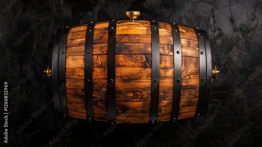 Whiskey barrel frame in dublin pub setting with authentic rustic charm ...