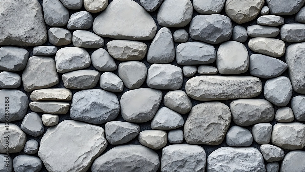 Seamless gray cobblestone wall or road background texture. Tileable ...