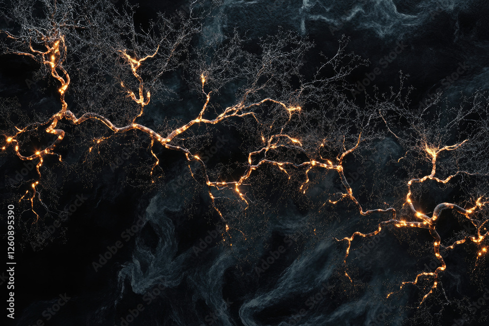 Highly detailed neural network with branching dendrites and ...