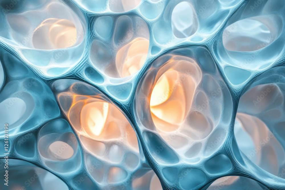 Abstract image depicting a complex, interconnected network of organic ...