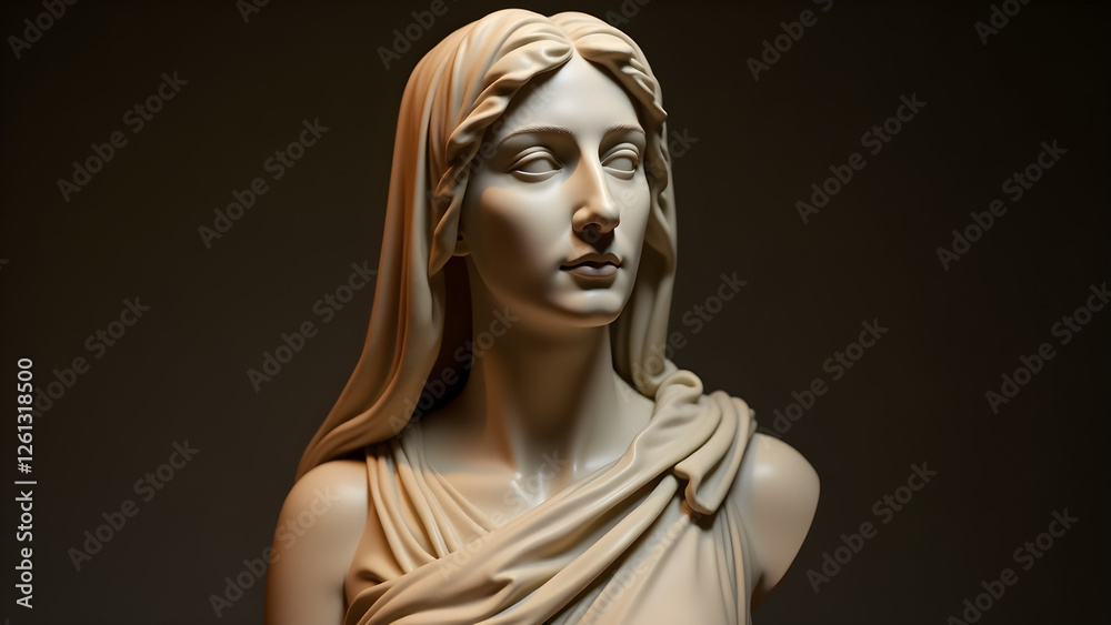 Elegant statue of Hestia, Greek goddess of the hearth, home, and family ...