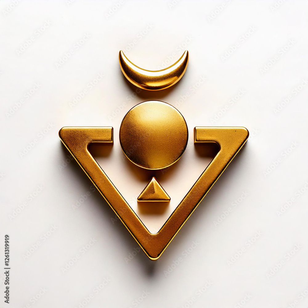 gold symbol horned god isolated on whote background Stock Illustration ...