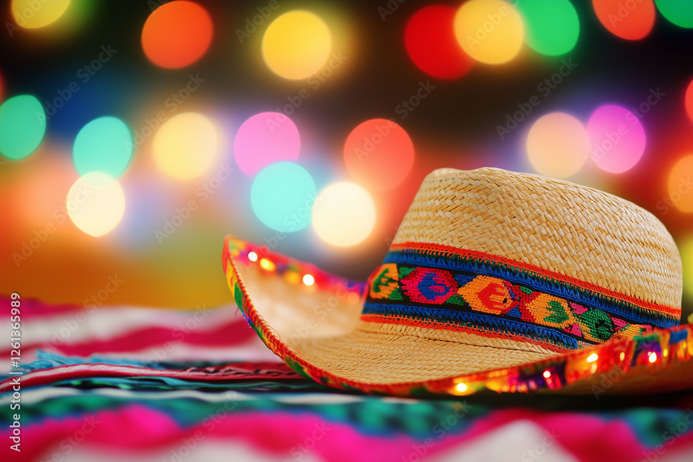 5 de mayo Batalla de Puebla en México. Día de muertos. Colores y gorro ...