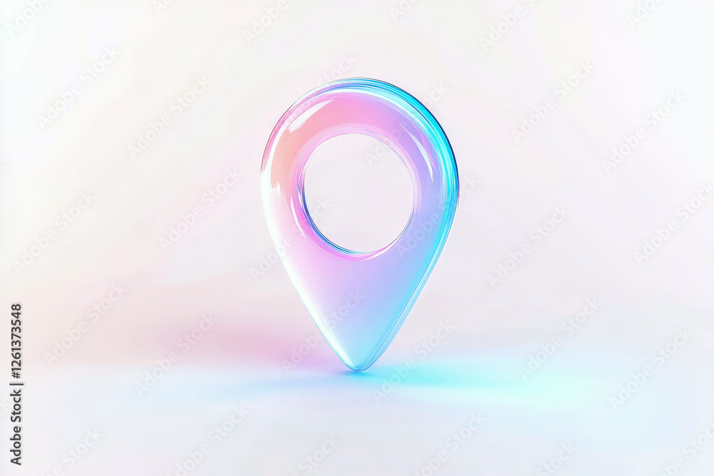 Modern flat design of a location pin featuring vibrant colors and ...