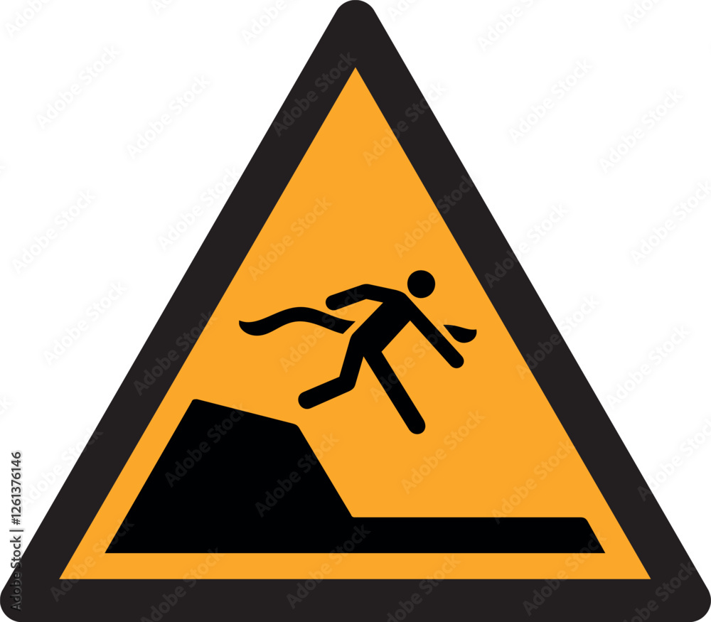 Simbolo attenzione caduta improvvisa nelle piscine W050 Stock Vector ...