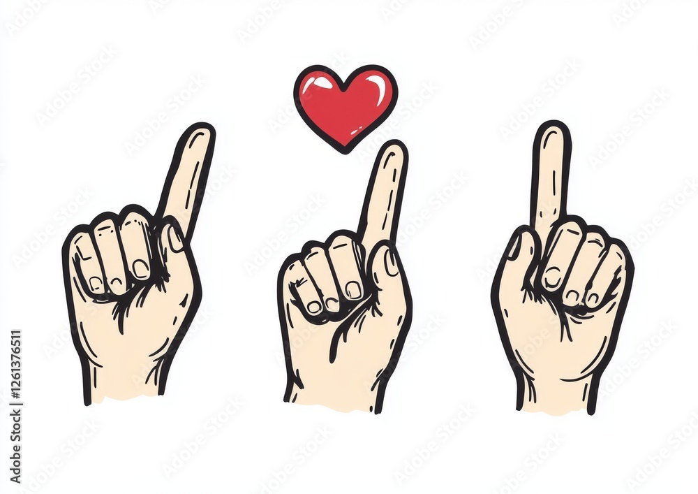 KOREAN HEART sign. FINGER HEART symbol. Happy Valentine's Day. I love ...