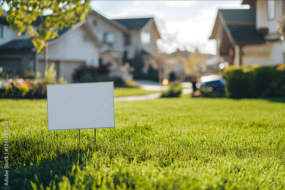 picture of someones yard nice neighborhood blank campaign yard sign in ...