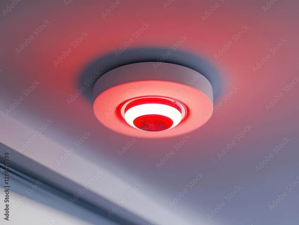 Smoke Detector Installed on Ceiling as Essential Fire Safety Device ...