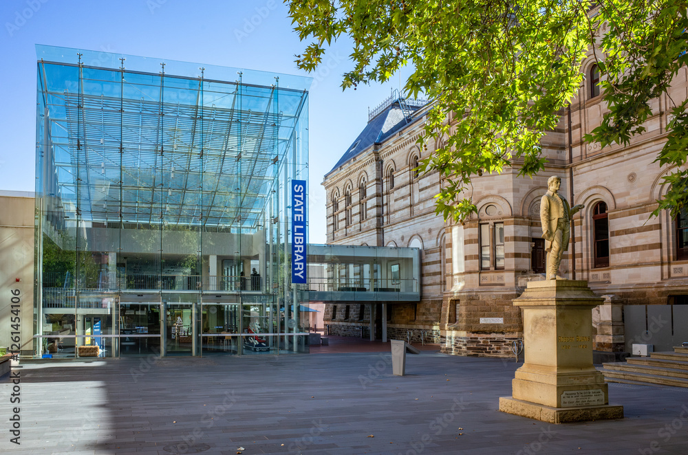 The State Library of South Australia in Adelaide,a modern glass ...