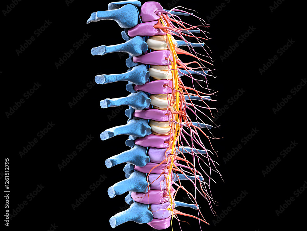 Ilustración de Stock Anatomical study of the human spine medical ...