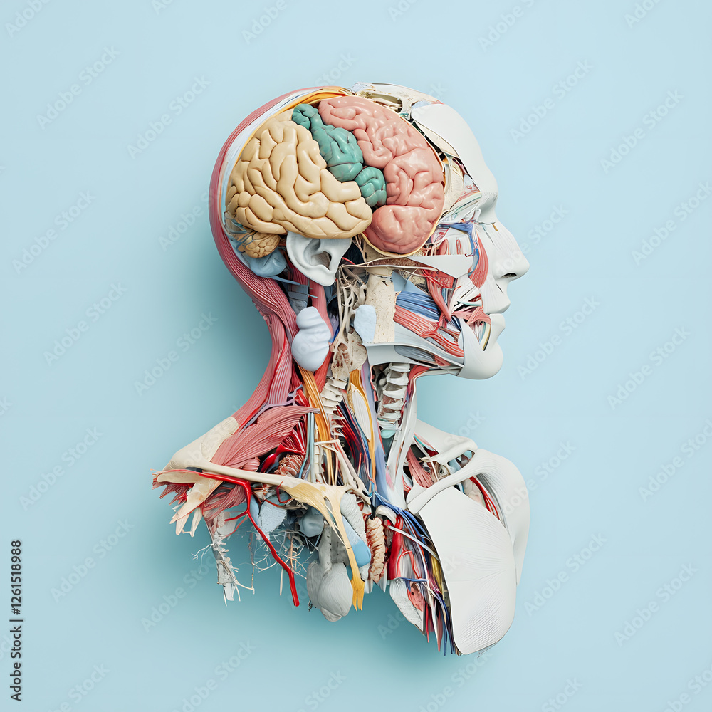 Anatomical model of human brain and nervous system medical science lab ...
