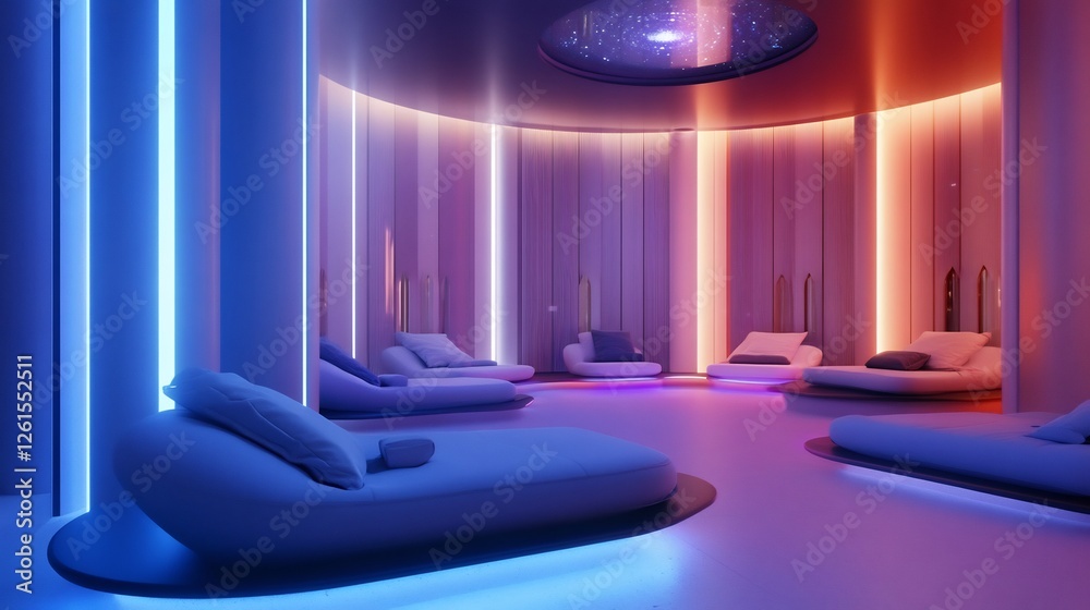 AI assisted meditation and relaxation room with immersive ambient ...