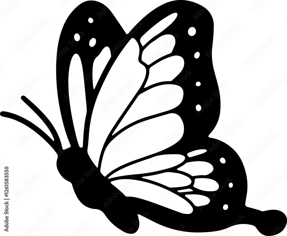 butterfly cartoon, animal clipart, outline doodle hand drawn style ...
