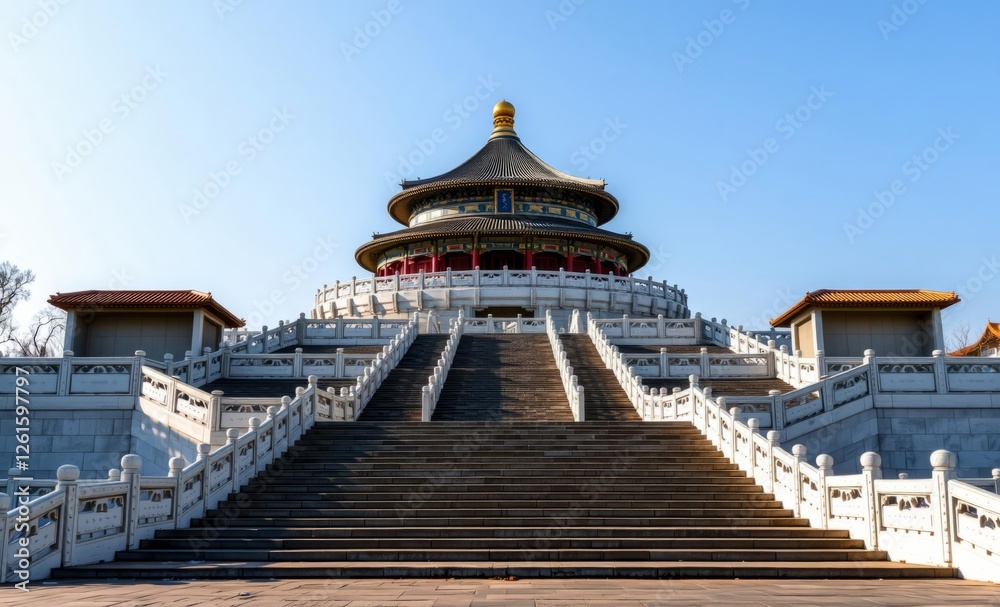 The temple of heaven features a stunning stepped approach that is both ...
