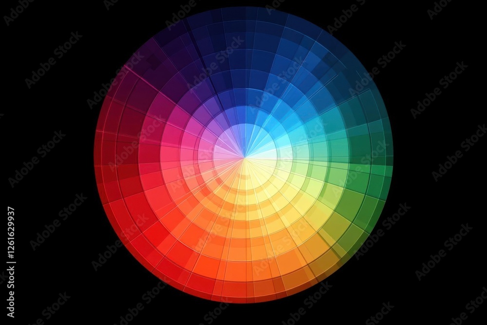 Color Wheel Shows Spectrum Hues and Tones with Color Theory Concepts ...
