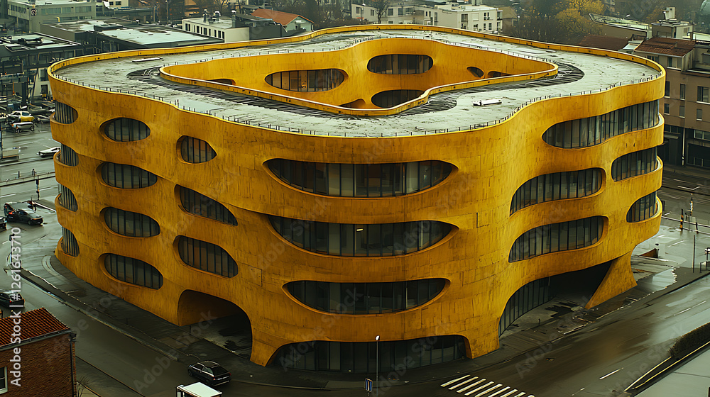 Innovative Yellow Architectural Design Overview Stock Illustration ...