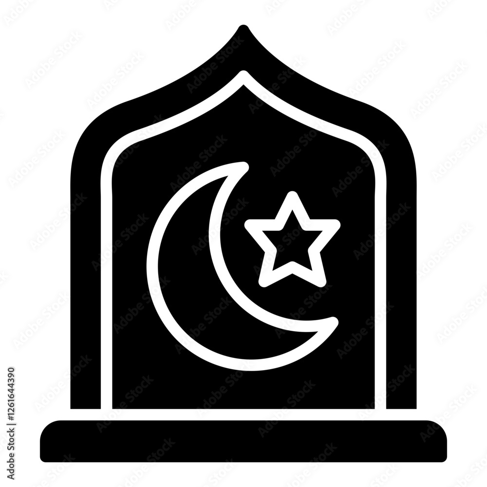 Ramadan icon. Vector illustration. Symbols of Islamic fasting and holy ...