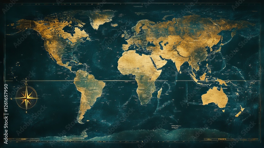 Detailed World Map Depicting Continents Oceans and Major Cities with ...