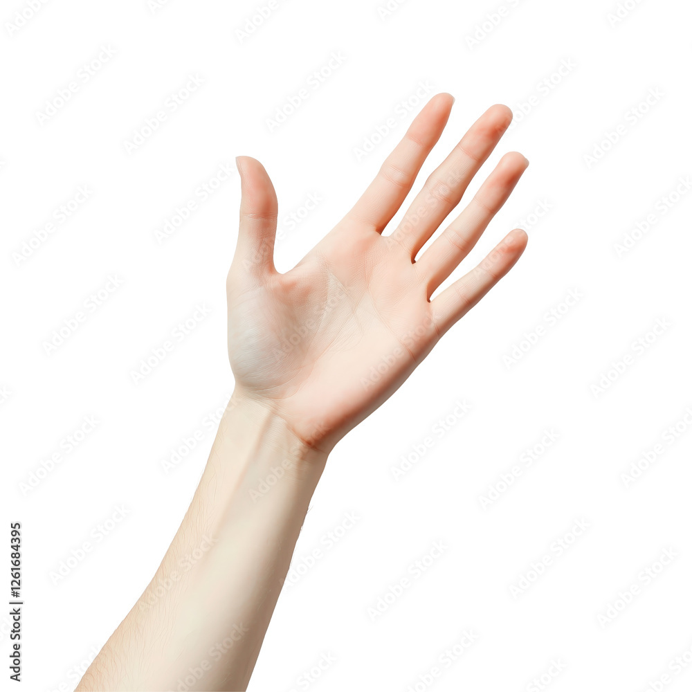Open Hand Gesture: A close-up shot of a woman's hand, palm open and ...