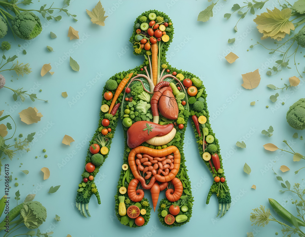 Vegetable Anatomy Diagram Concept for Nutrition, Health and Healthy ...