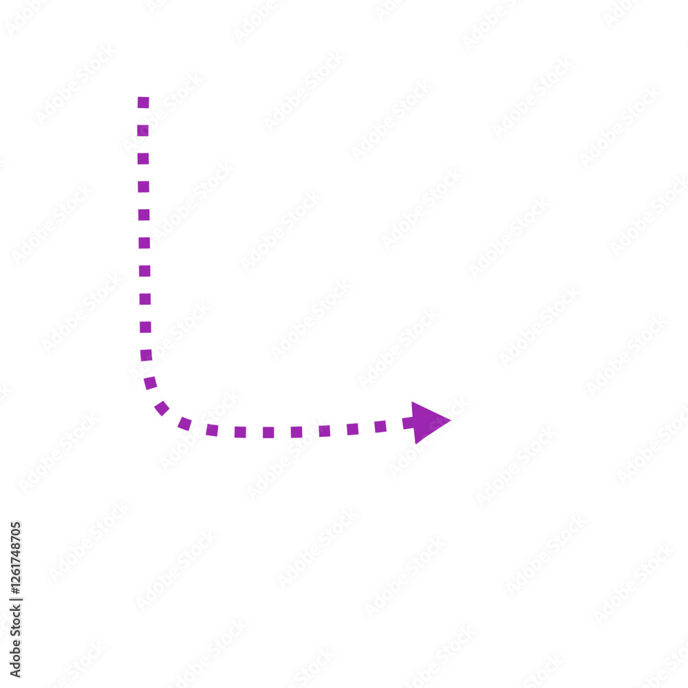 purple dotted line arrow Stock Vector | Adobe Stock